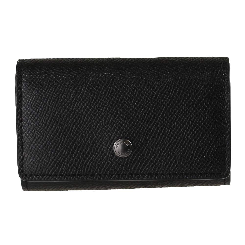 COACH 5 Ring Leather Key Case Holder - #F73992 - Black