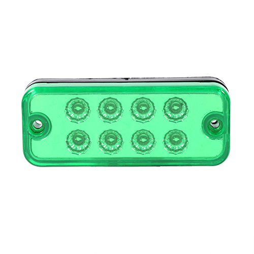 KIMISS Indicator Light Perfectly Sealed Waterproof Surface Mount LED Sign Light 6pcs 8 LED Clearance Side Marker Light Indicator Lamp Truck Trailer Lorry (green)