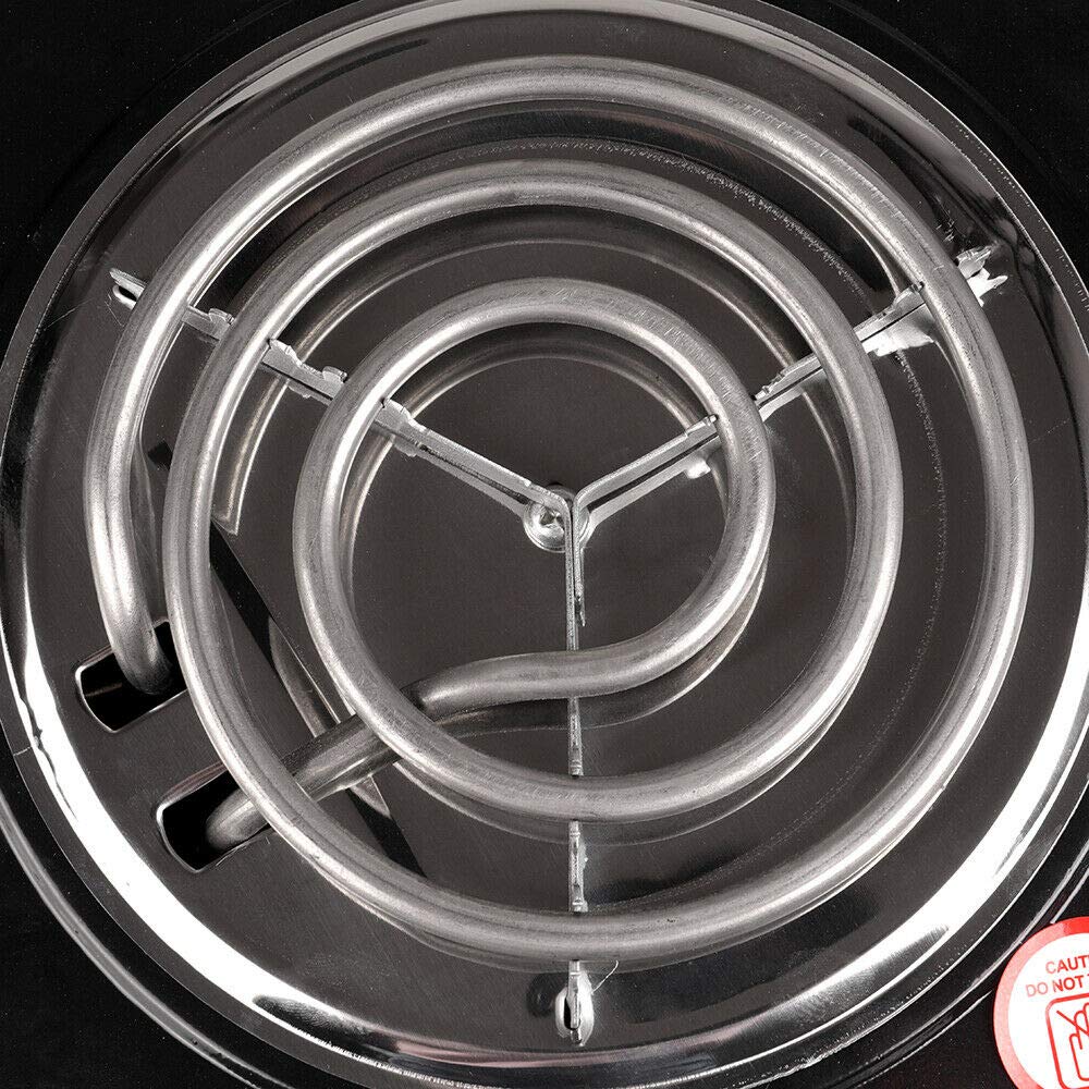 Electric Double Coil Burner, 2000W Electric Hot Burner Portable Stainless Steel Electric Stove with Dual 5 Level Temperature Control, for Home Dorm Office Camping Cooking (Double Coil Burner)