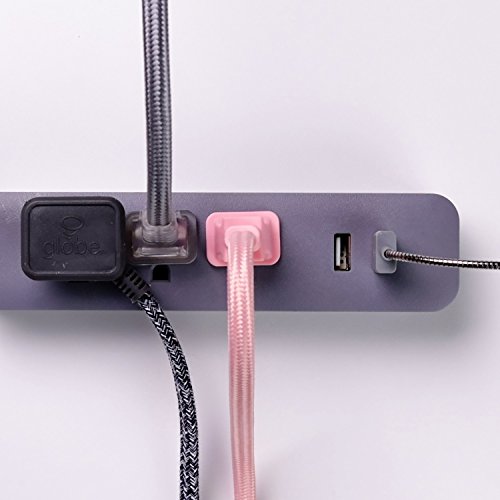 Globe Electric 78252 Designer Series 6ft 3-Outlet USB Surge Protector Power Strip, 2x USB Ports, Surge Protector, Gray Finish