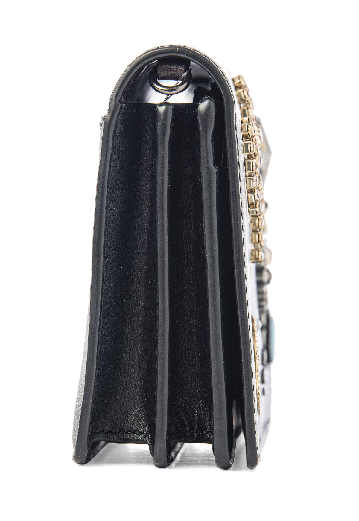 Coach Black Callie Foldover Chain Clutch Vintage Jewelry Handbag Bag New