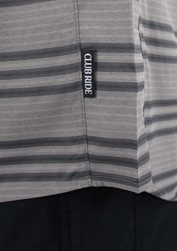 Club Ride Men's Vibe Shirt - Stylish, Comfortable, and Versatile Men's Cycling Shirt for Maximum Performance - Dark Grey Stripe - Large