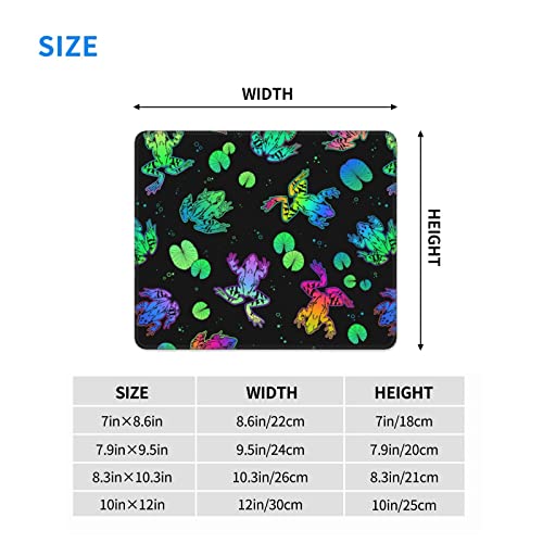 Water Lily Leaves and Frogs Mouse Pad with Stitched Edges Laptops Keyboard Mouse Mat Desk Pad Gaming Mouse Pad