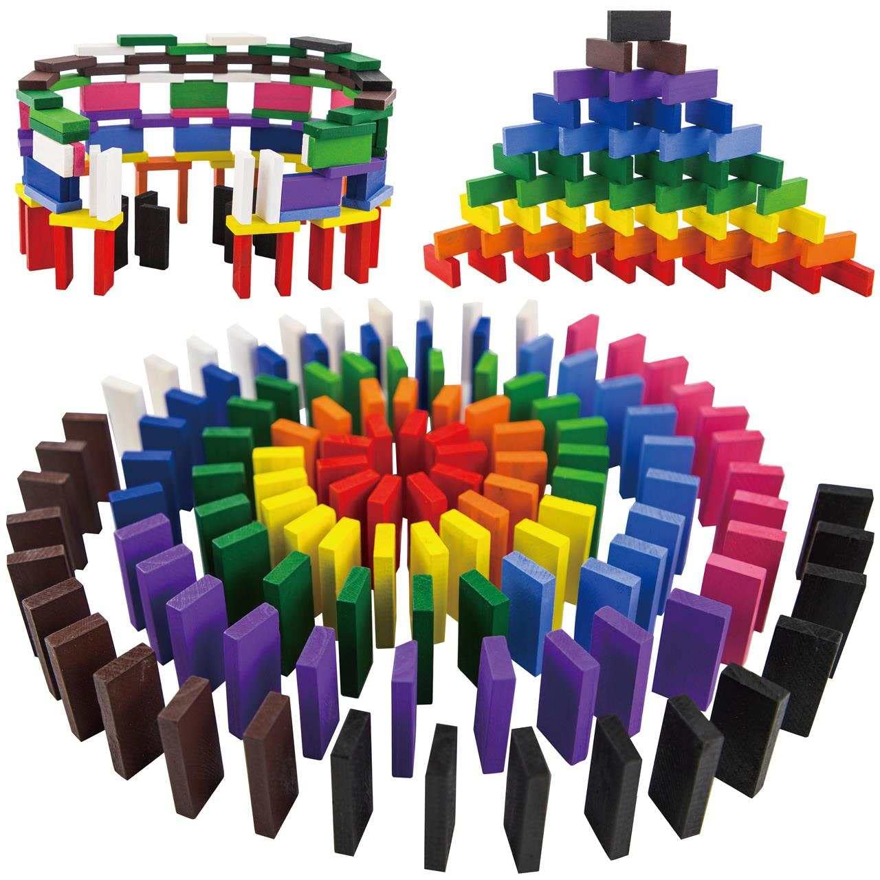 Evmark Toys & Games 120 Piece Wooden Colorful Dominoes Blocks - Bulk Tiles for Building, Stacking, Tumbling, Educational Toy
