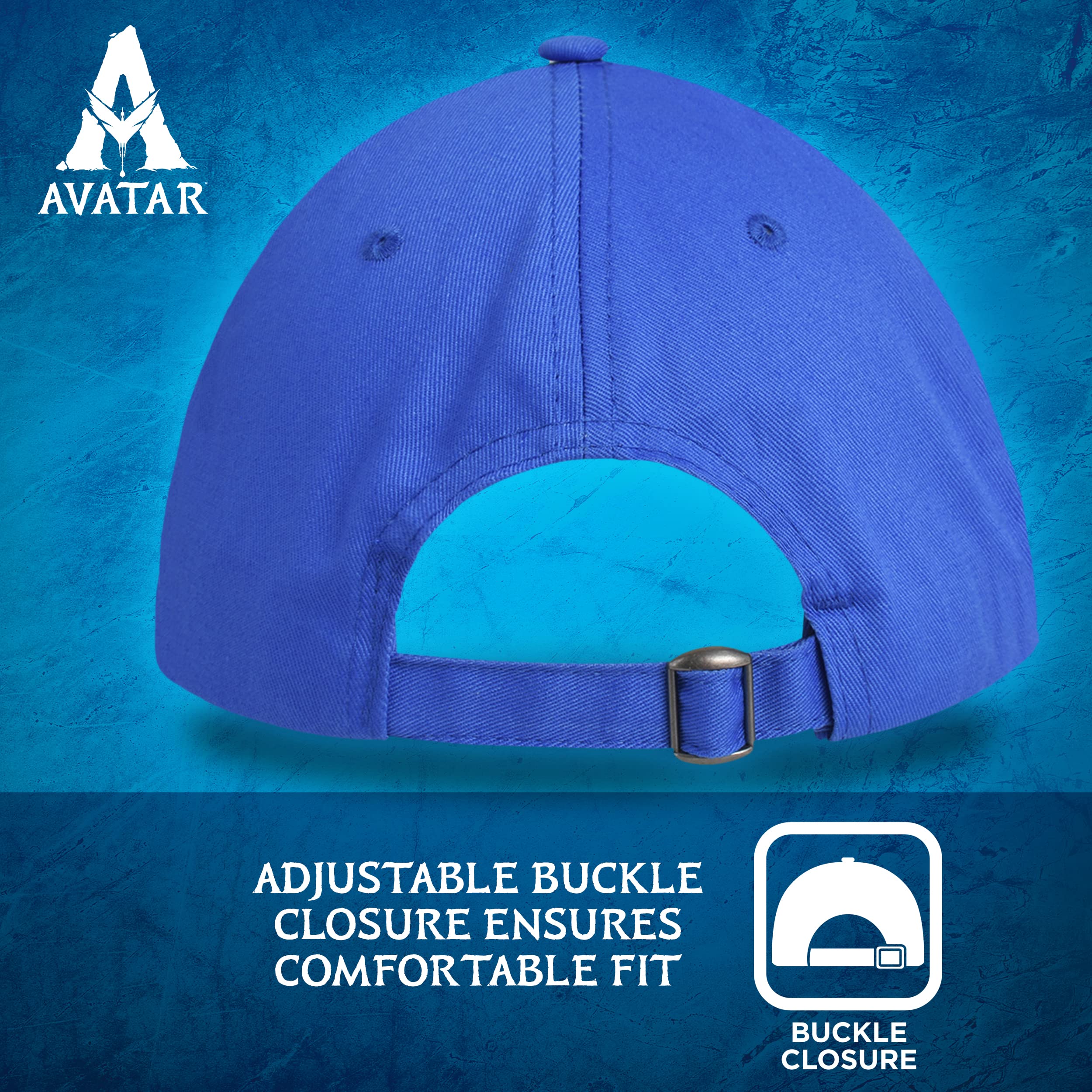 Concept One Disney Avatar: The Way of Water Dad Hat, Cotton Adjustable Baseball Cap with Curved Brim, Blue, One Size