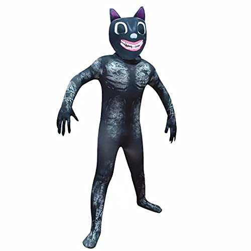 Lgandpg Kids Black Cat Costume - Boys Girls Halloween Cartoon Character Cosplay Dress Up Jumpsuit Bodysuit