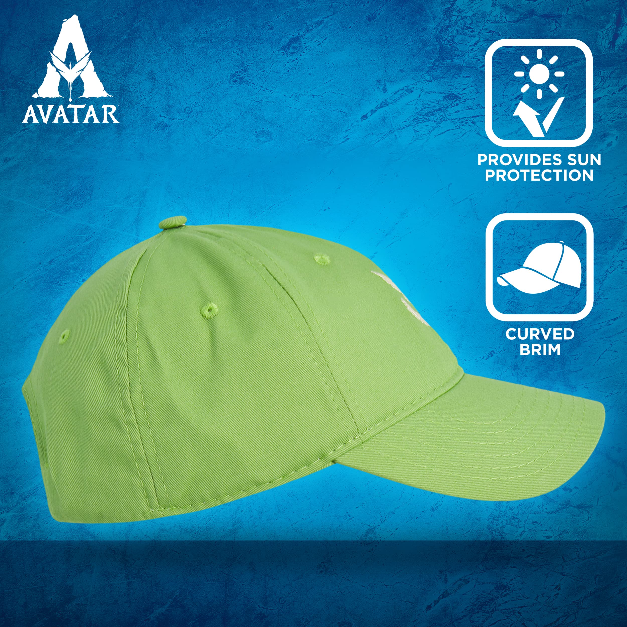 Concept One Disney Avatar: The Way of Water Dad Hat, Cotton Adjustable Baseball Cap with Curved Brim, Black, One Size