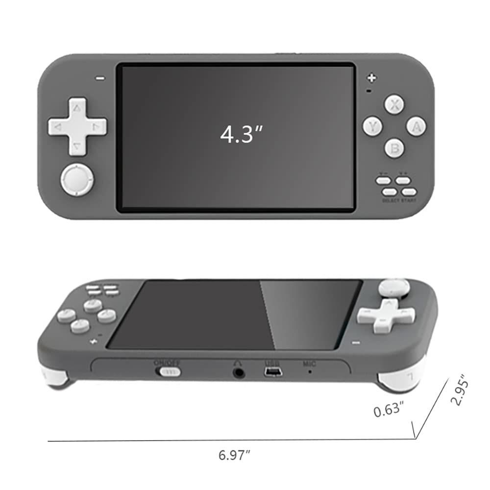 DATA FROG X20 Mini Retro Handheld Console 4.3 inch Portable Video Game for MAME/CPS/GBA/NES/GB/SEGA/NEOGEO/GBC/SNES Emulators
