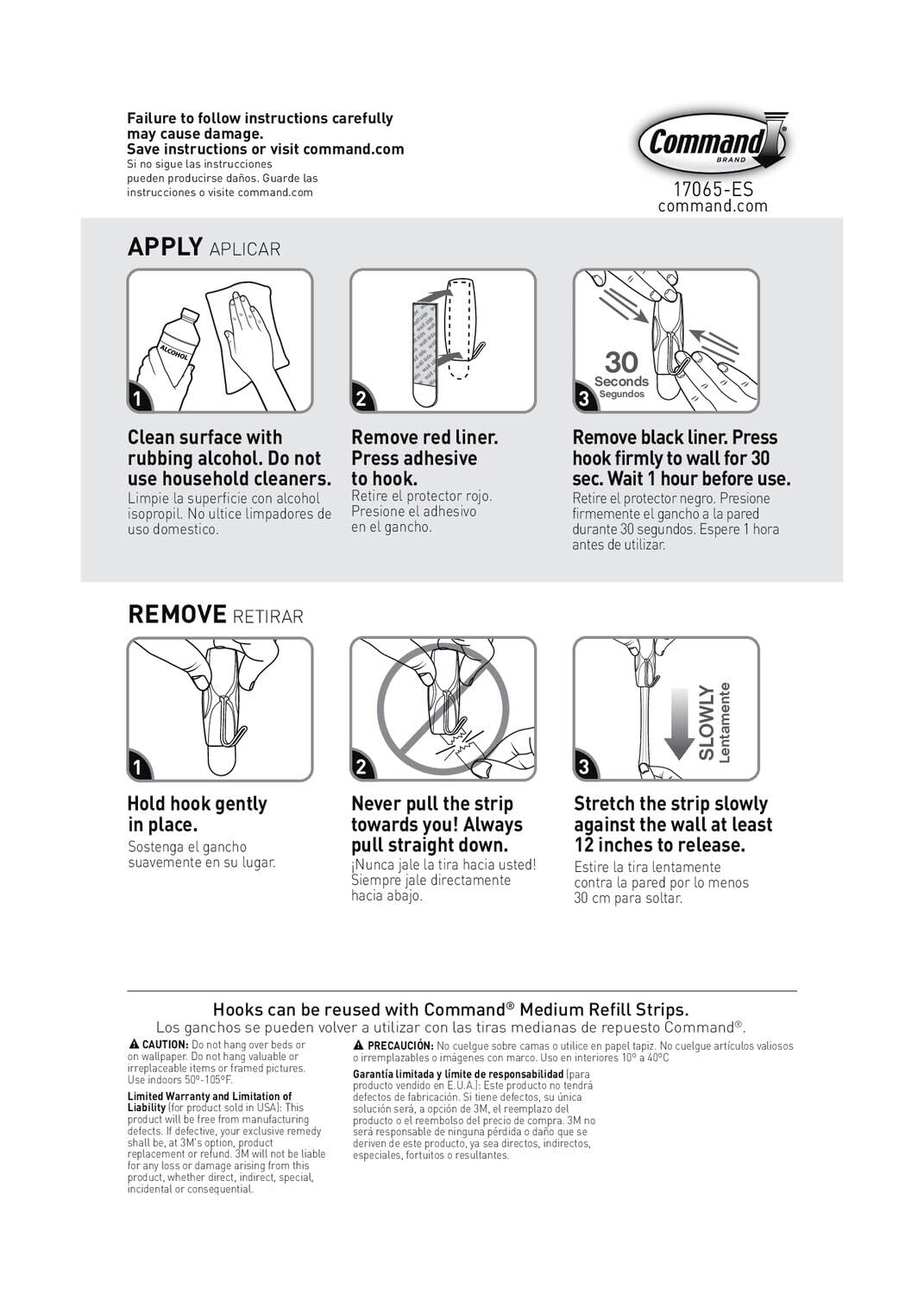 Command Medium Wire Toggle Hooks, Damage Free Hanging Wall Hooks with Adhesive Strips, No Tools Wall Hooks for Hanging Back to School Dorm Organizers, 35 White Hooks and 40 Command Strips