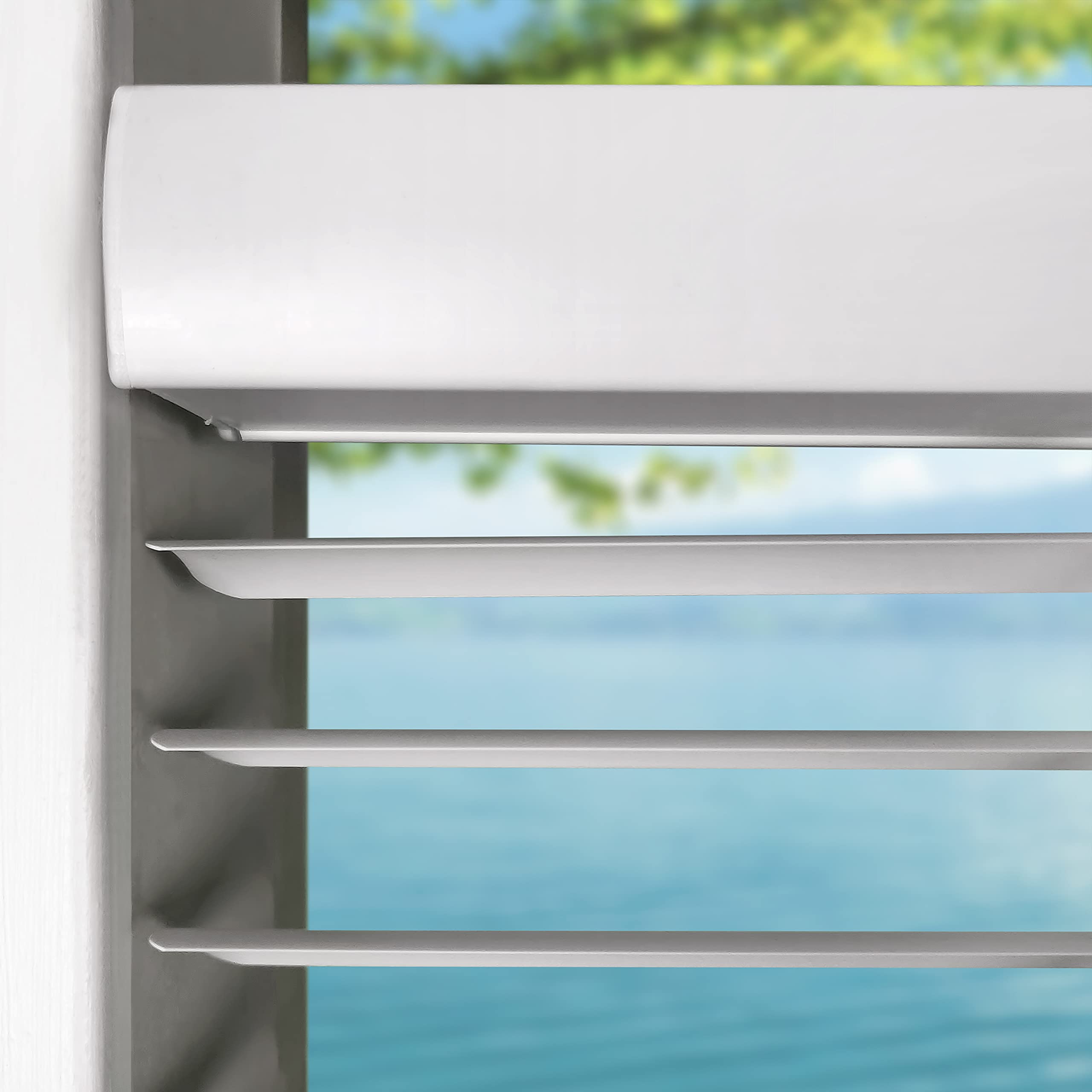 Calyx Interiors 1” Cordless Vinyl Mini Blinds, White, 42.5" W x 73" H,04MV2424730