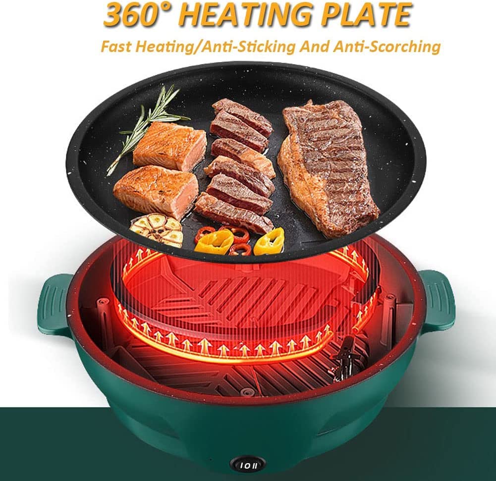 Electric Griddles, Versatile Electric Grills 110V Large-Capacity Electric Frying Pan 3-In-1 Pot Electric Bakeware for 2-4 People Electric Skillets