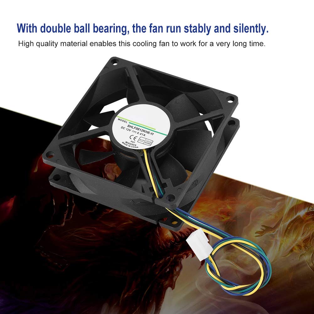 Computer CPU Cooling Fans, 12V Computer Fans,80 mm 4 Pin Dual Ball Bearing Computer Case Fans,Ultra Low Noise Cooler Silent Cooler,Support PWM