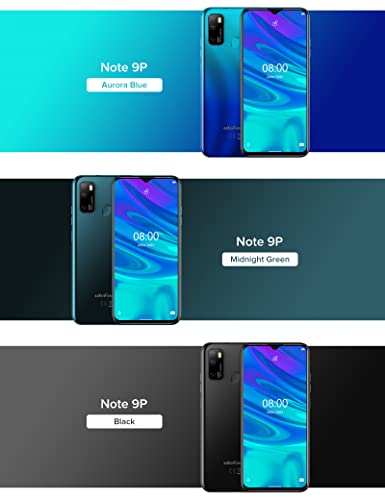 Ulefone Unlocked Cell Phones, Note 9P Octa-Core Unlocked Smartphone, 6.52" Waterdrop Full-Screen, Triple Rear Camera, Dual SIM 4G Phones, 4500mAh, 4GB+64GB, Face ID, Android 11 Mobile Phone - Green