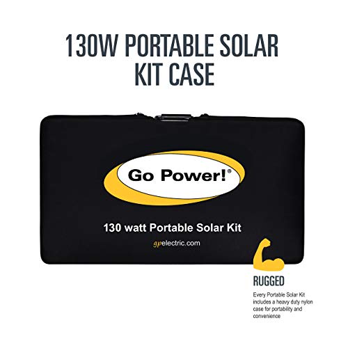 Go Power! GP-PSK-130 130W Portable Folding Solar Kit with 10 Amp Solar Controller