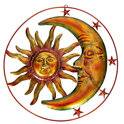 Celestial Sun Moon and Stars Indoor Outdoor 19 inch Wall Hanging Art Decor