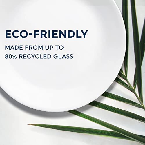 Corelle Vitrelle 8-Piece Salad Plates Set, Triple Layer Glass and Chip Resistant, Lightweight Round 8-1/2-Inch Plates, Classic Café Blue