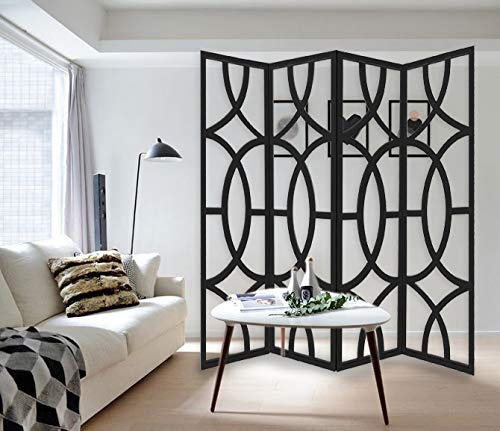 Screen Gems Savoy Screen SG-281-84" x 84" Room Divider, Black