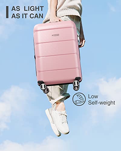 LUGGEX Pink 28 Inch Luggage with Spinner Wheels - Expandable Large Checked Luggage - Lightweight Adventure Partner (Pink Suitcase)