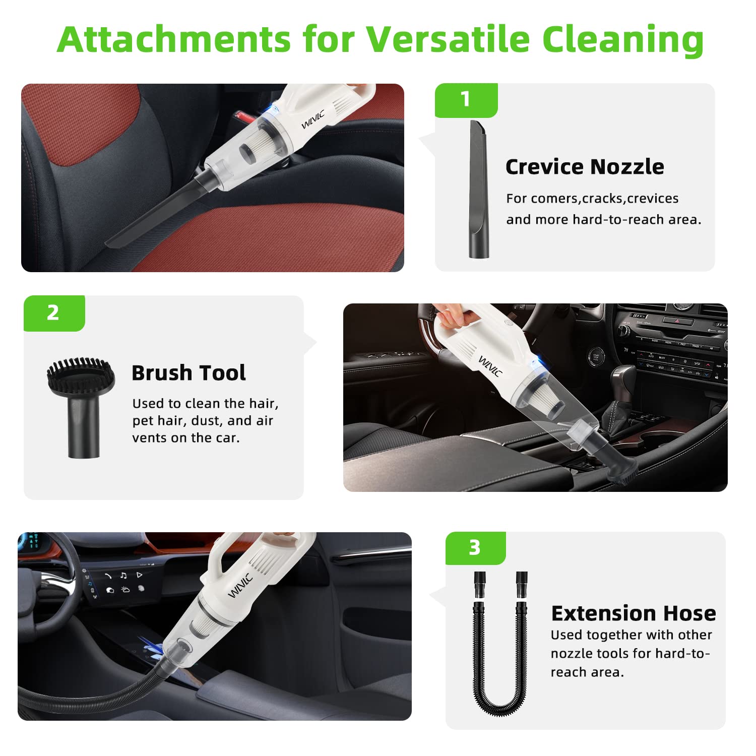 WLVLC Handheld Vacuum Cordless Rechargeable 9000PA Portable Handheld Vacuum Cleaner for Car Vacuum Cordless Rechargeable Powerful Cyclonic Suction Car Vacuum Cleaner Pet Pair Home 小卖清货，大卖请放过