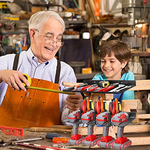 GOHIKING Garage Organization, Drill Hanger Wall Mount, Heavy Duty Power Tool Organizer that Support 4 Electric Drills and Batteries, for Garage, Home, Workshop, Shed
