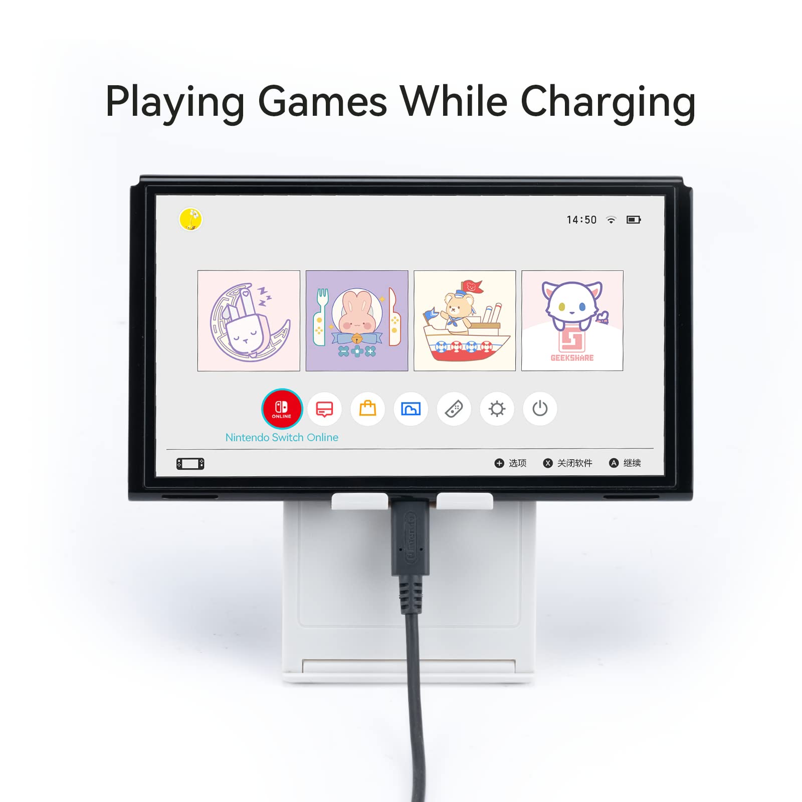 GeekShare Desktop Stands Holder, Portable Metal Holder for Switch/OLED/Lite, Cellphone