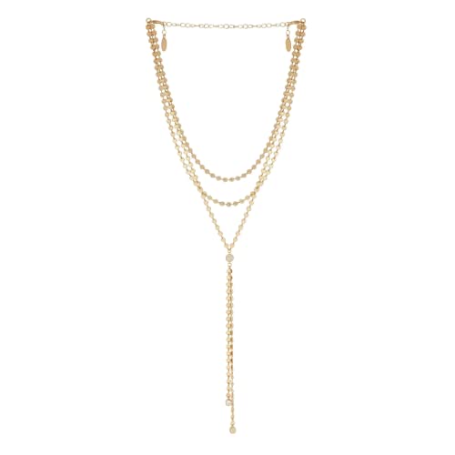 Ettika Lariat Necklace For Women. Y Necklace For Women. Royal Layered Lariat Necklace. 18k Gold Plated Crystal Chain, Jewelry