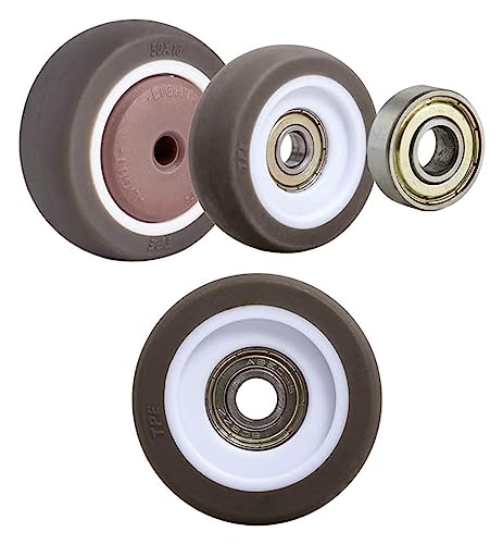 Castor Wheels Moving Caster Wheels Caster Rubber Wheel, for Transport Furniture Fixed Castor Wheels 25mm,Rubber Fixing Castors 50mm,Set of 4 (Size : 2inch)