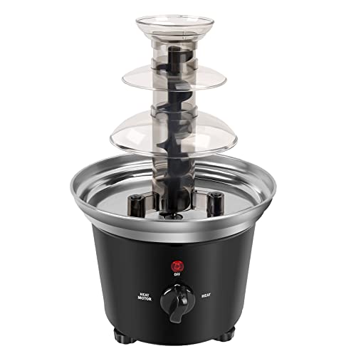 Electric Chocolate Fondue Fountain,Chocolate Melt Dipping Machine Warmer.1.2 Pound,BPA Free 3 Tier Mini Chocolate Fountain Melting Tower for Children's Party,Christmas Party, Family Gathering,Wedding.