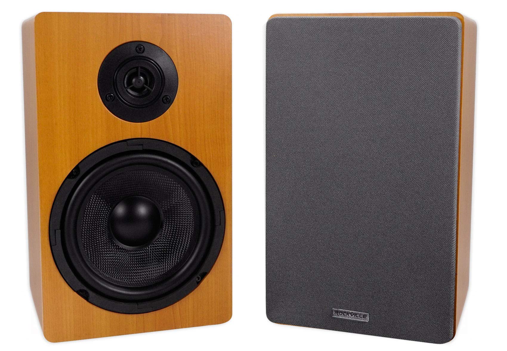 Rockville (2) RockShelf 68C 400w Wood 6.5"" Home Theater Bookshelf Speakers/8 Ohm, ROCKSHELF 68C V2