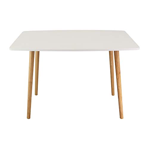 Casual Home Ezly Mid-Century Style Wooden Desk, White Top, Natural Maple Legs
