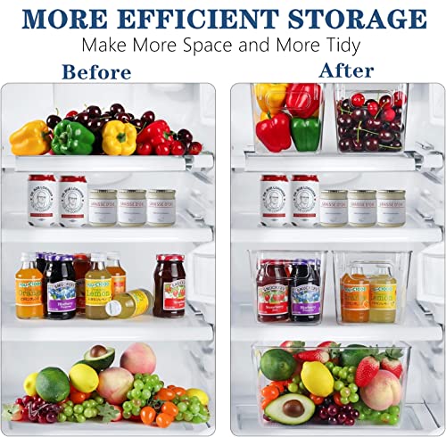 KOKITEA Clear Storage Bins With Lids, 4 Pack Plastic, Stackable Food Storage Organizer Bins For Kitchen Organization, Pantry And Fridge