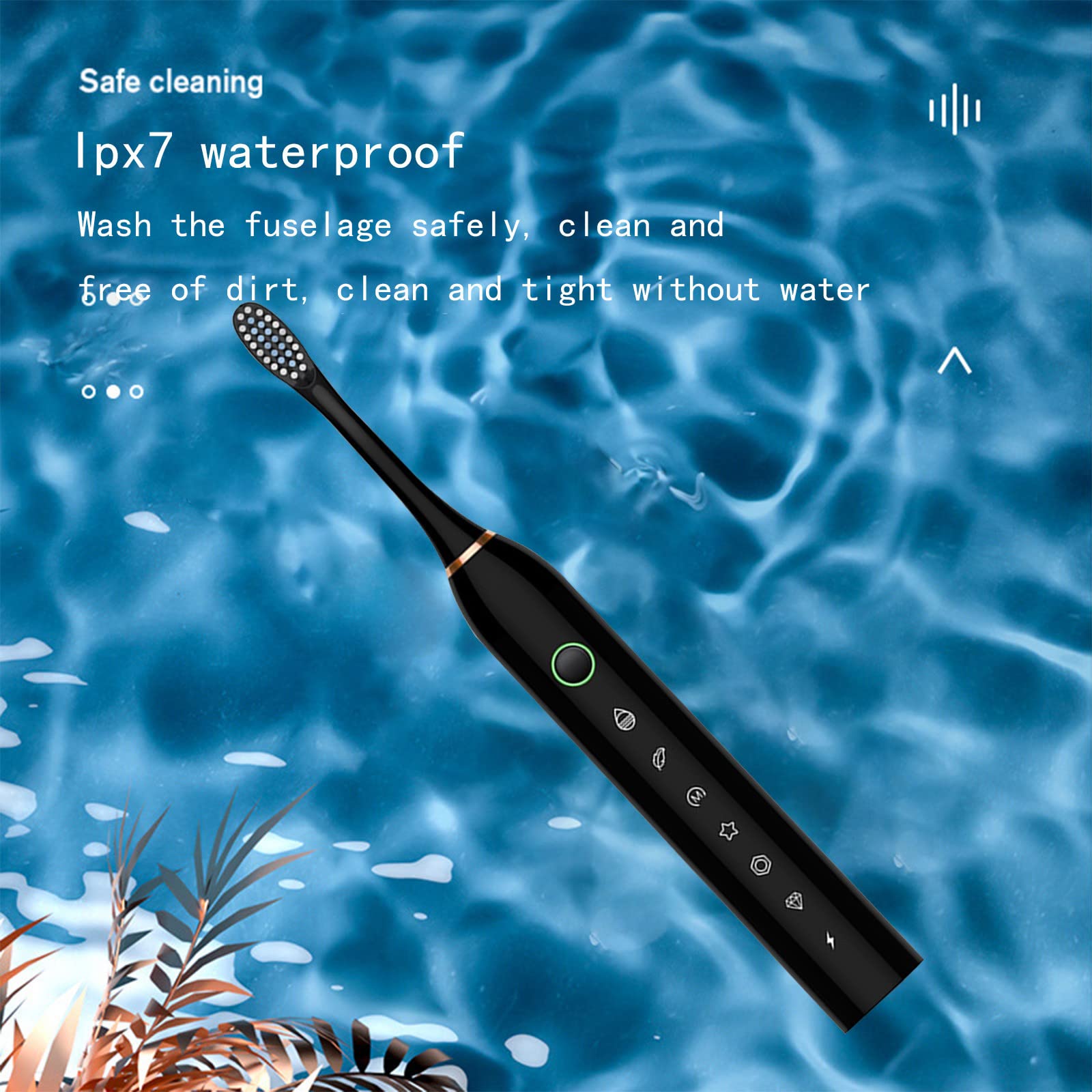 Electric Toothbrush, Electric Toothbrush with 4 Brush Heads, Smart 6-Speed Timer Electric Toothbrush IPX7 Waterproof,Toothbrush with 5 Working Modes for Home Travel