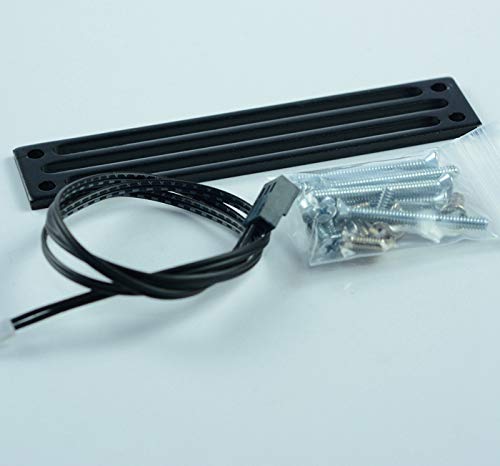 Computer Water Cooling Flow Meter Flow Indicator LED Thermometer Flow Rate All-in-one Kit 12v 3pin Liquid Cooling Tool (Black + RGB Lights)