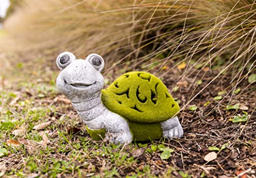 VP Home Lazy Turtle with Flocked Shell Solar Powered LED Outdoor Decor Garden Light - Great Addition for Your Garden, Solar Powered Light, Suitable for Outside Patio Lawn Gifts