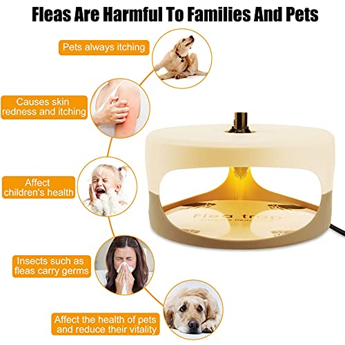 Flea Trap Indoor, Sticky Bed Bug Trap Indoor Pest Control Trapper Insect Killer 2 Glue Discs Light Bulbs