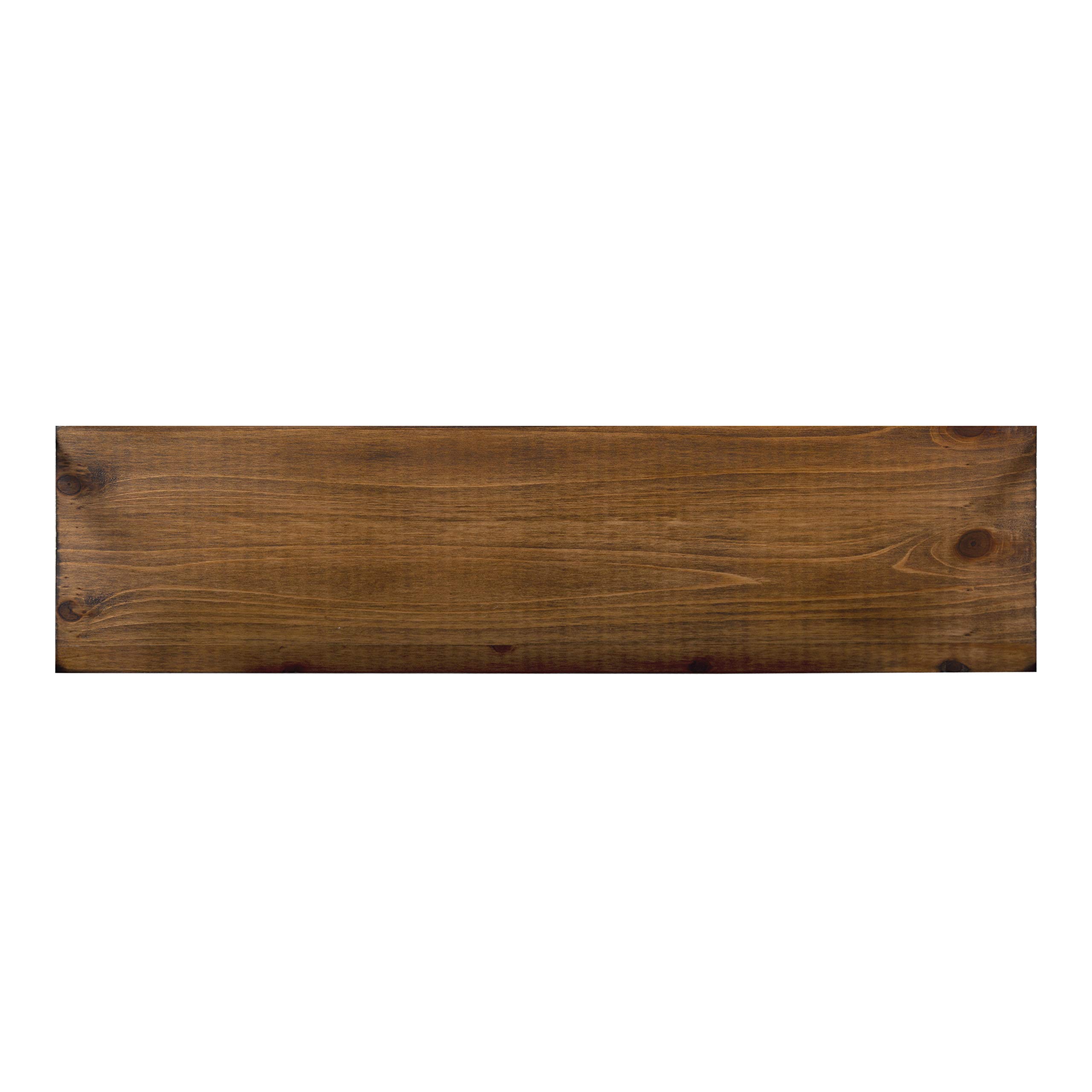 Kate and Laurel Lander Rustic Hanging Wall Shelf, 24" x 8" x 16", Rustic Brown and Black, Two Tiered Farmhouse-Inspired Shelves for Wall