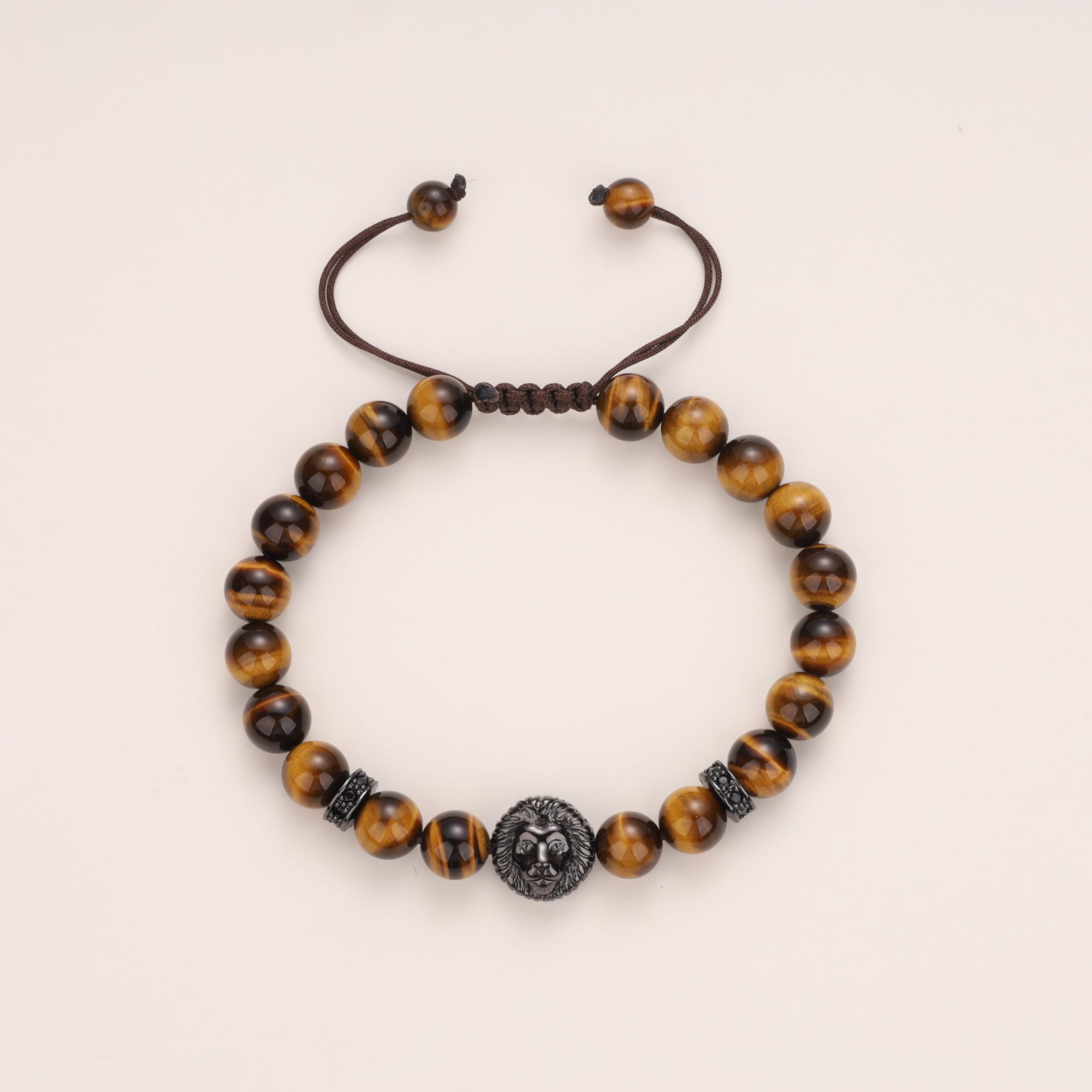 COAI Viking Jewelry Lion Tiger Eye Stone Bracelet for Men Women