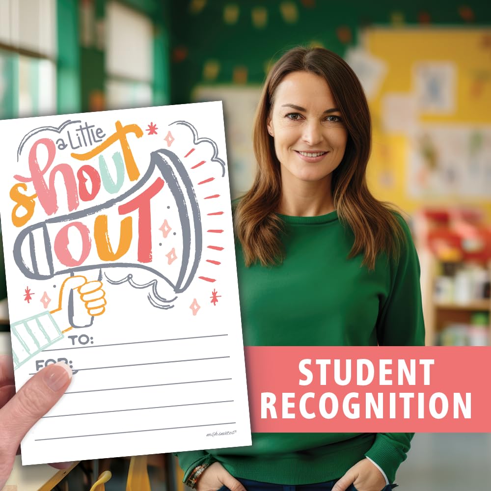 Fun Shout Out Cards For Employees, Office Staff, Teachers and Students - Appreciation and Recognition Reward Cards For School or Work Bulletin Board (50 Count)