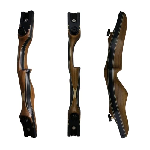 DEERACE Wooden ILF Bow Riser 17 Inch 19 Inch Recurve Bow Handle Takedown Bow Riser Right Left Handed for Archery Bow Targeting (19 Inch Right)