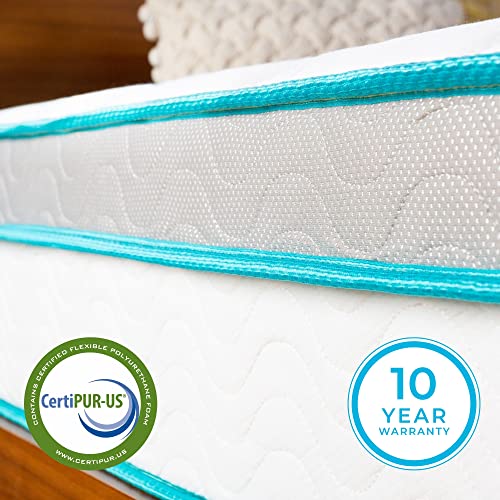 Linenspa 10β Memory Foam and Innerspring Hybrid Mattress + 14β Black Metal Platform Bed β Twin XL Mattress + Metal Folding Twin XL Bedframe