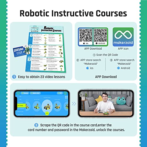 makerzoid Robot Master, 100 in 1 STEM Coding Robot for Kids 6+, 23 Video Courses in APP, Remote & APP Control Robot Toys, Robotics Kit, Programmable Educational Toy, Birthday Gift (Standard)