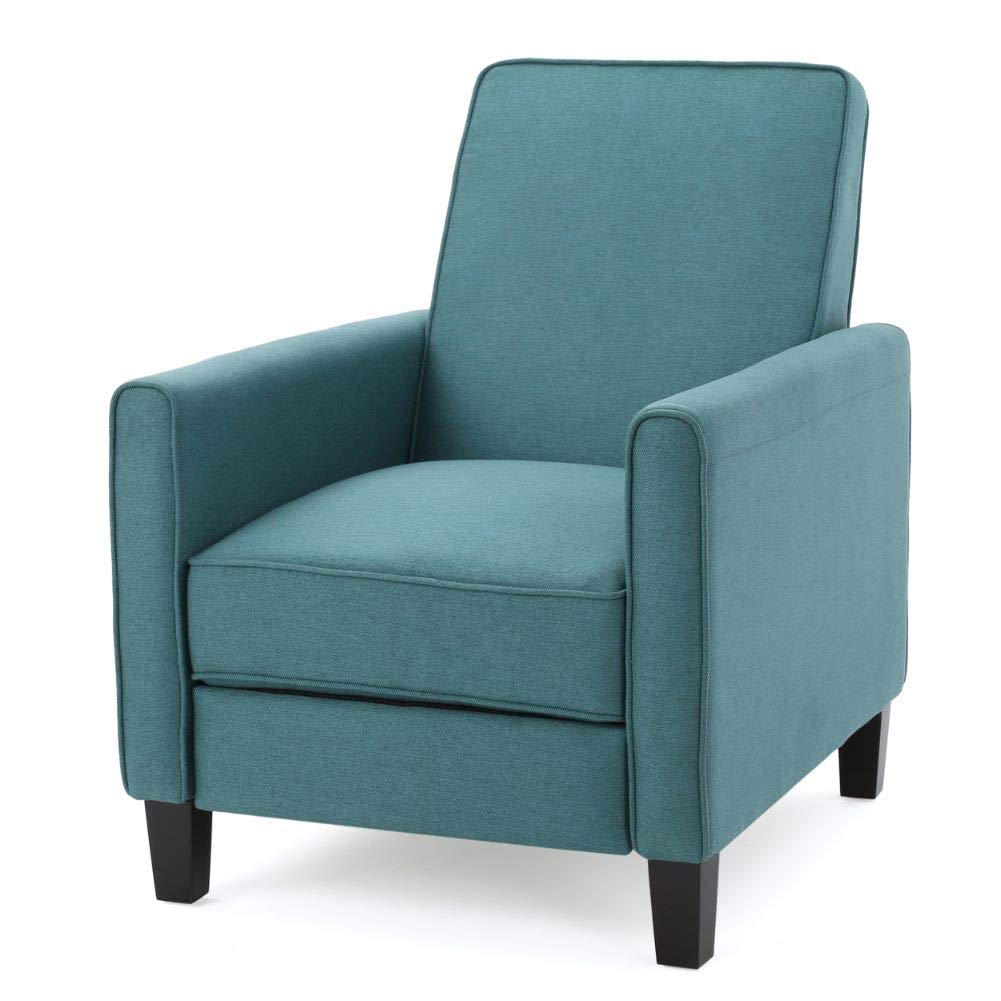 Christopher Knight Home Darvis Fabric Recliner Club Chair and GDFStudio Isadora New Velvet Throw Pillow Bundle