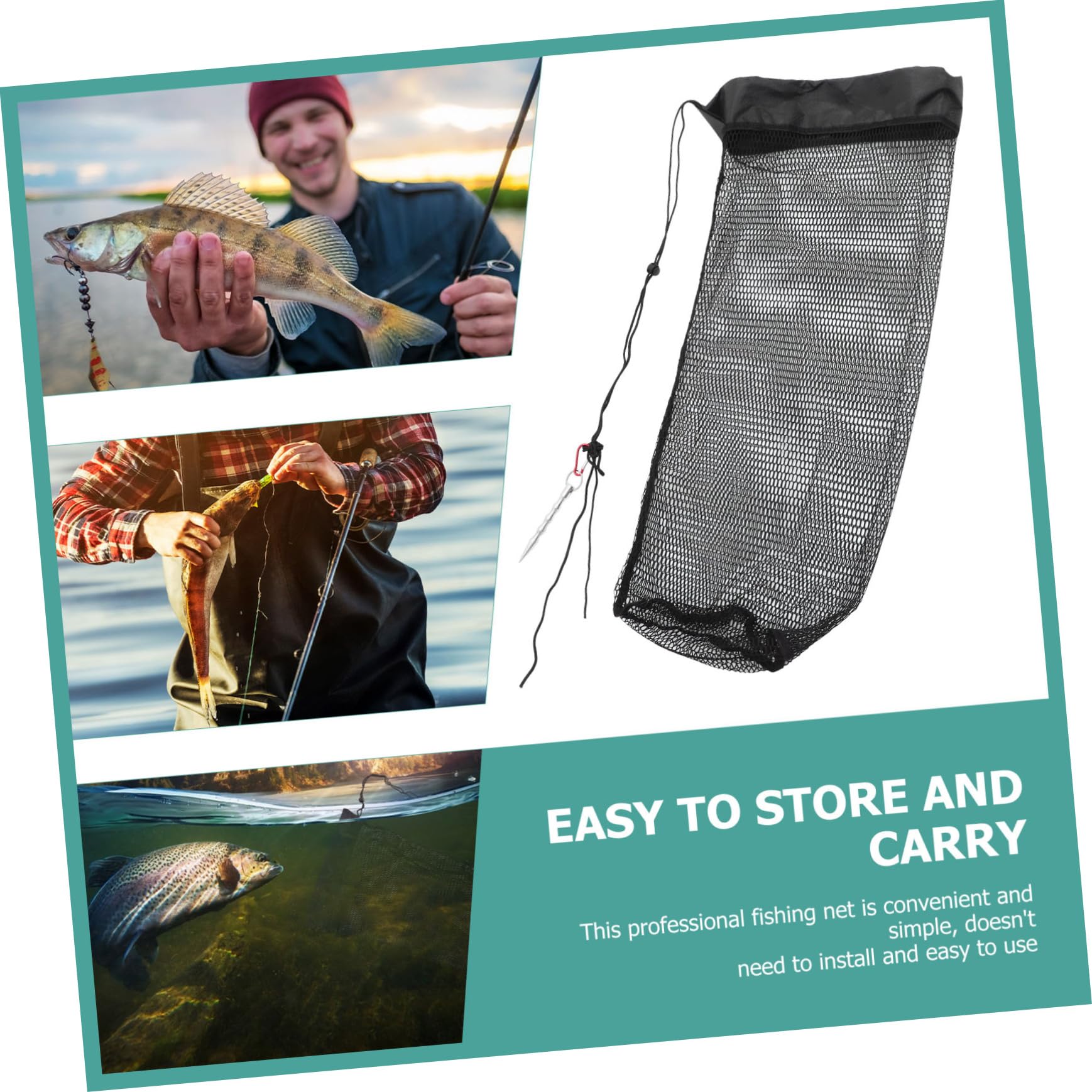 CLISPEED Fishing Tool 1 Set Fishing Net Fish Basket Beam Port Metal Fishing Net Cage Mesh