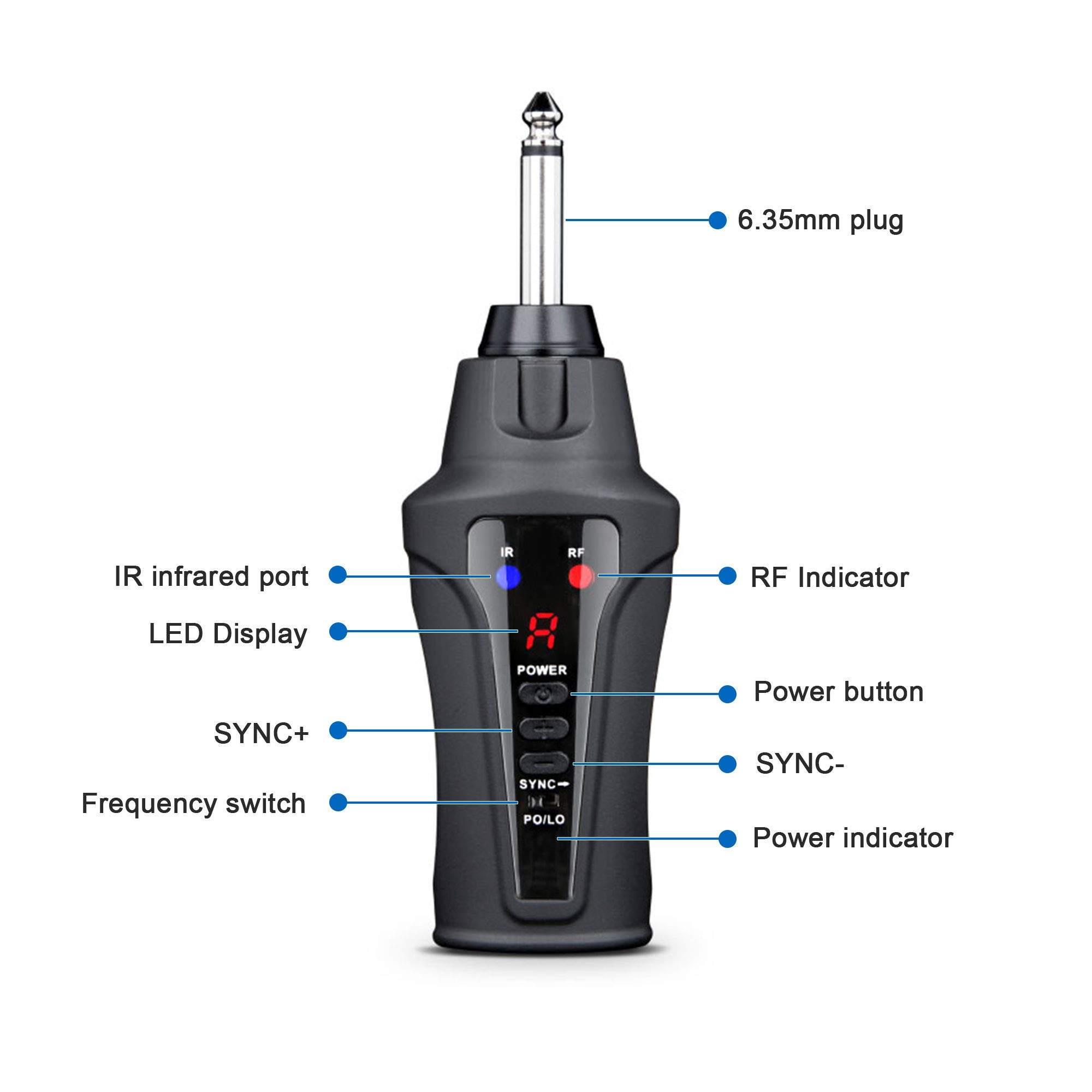 MAMKOES ST-5 Sax Microphone Wireless Instrument UHF Mic Receiver & Transmitter System for Saxophone French Horn Trumpet Trumbone