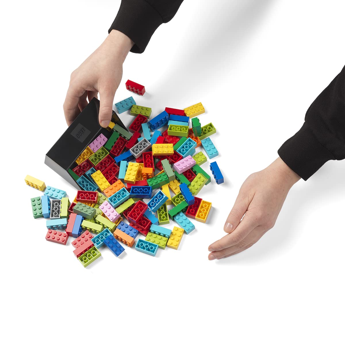 Room Copenhagen LEGO Brick Scooper Set - Easy Clean Up for Building Blocks and Other Toys - 1 Large Dark Stone Gray Scoop 7.63 x 5.19in and 1 Small Black Scoop 5.07 x 3.46in - Includes Brick Separator