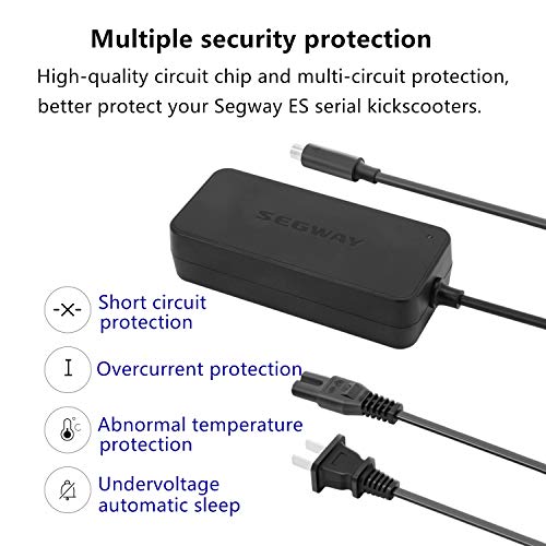 Segway-Ninebot Segway Ninebot Battery Charger for ES2/ES4/E22/ES1L Electric Kick Scooter, 42V 1.7A Power Supply Cord, Multiple Security Protection, UL& CE Certified, Black