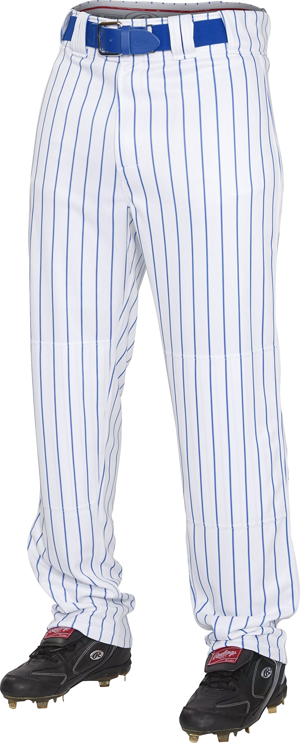Rawlings | PRO 150 Series Baseball Pants | Youth XX|Large | Pinstripes | White / Royal | Relaxed Fit