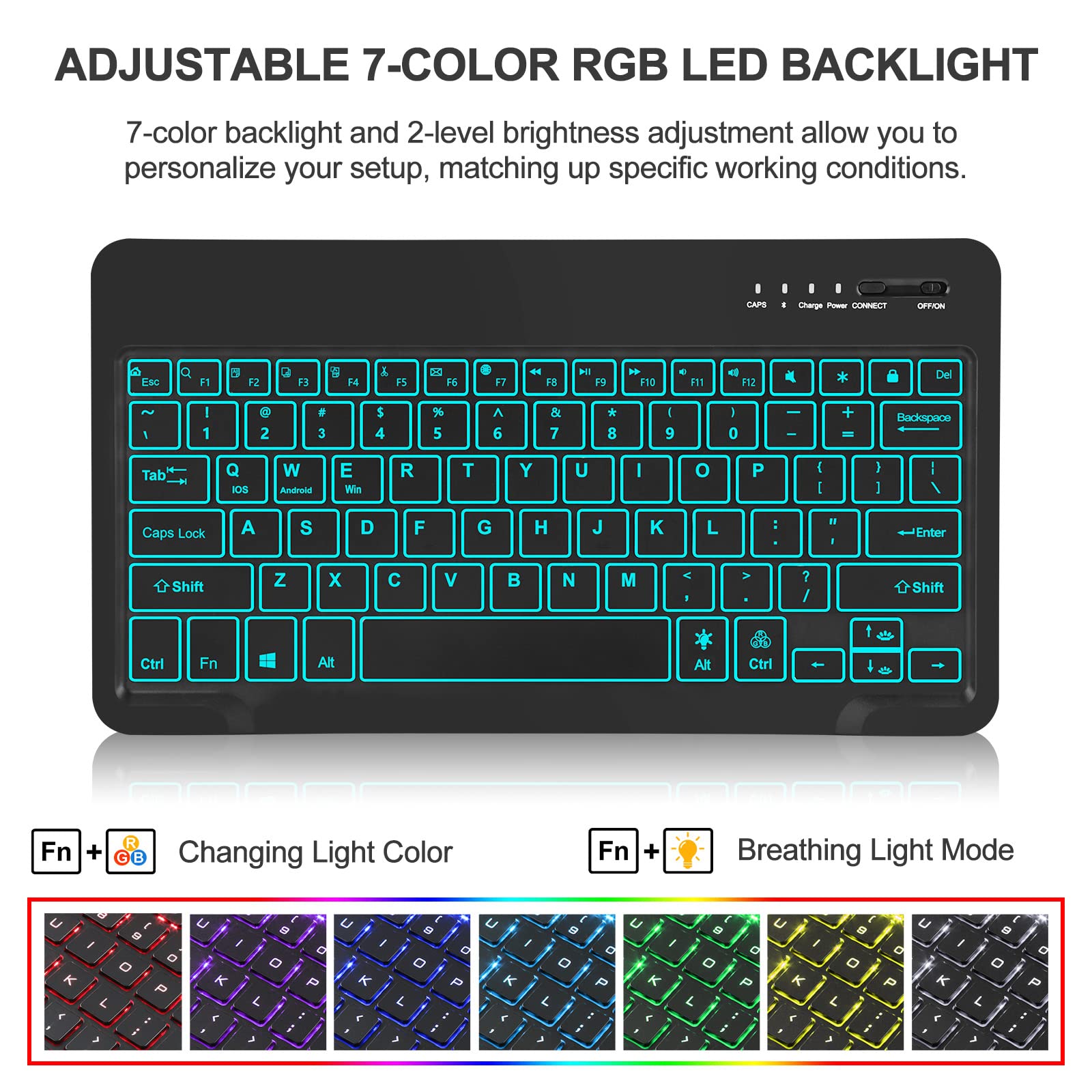 JADEMALL Keyboard Case for Galaxy Tab S7 FE 5G / S8 Plus / S7Plus β Detachable Bluetooth Backlight Magnetic Keyboard - 12.4 Inch Slim Folio Smart Cover with S Pen Holder, Auto Sleep/Wake - Rose Gold