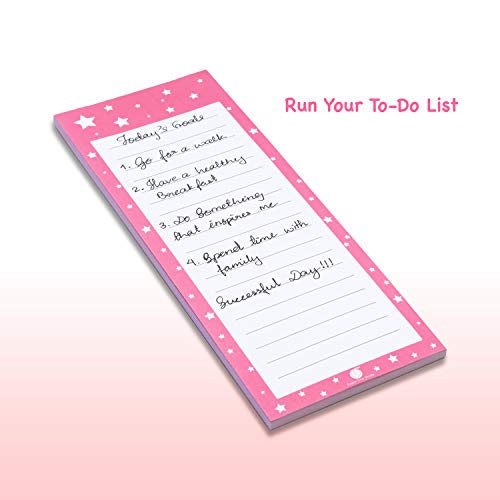 Peach Tree Shade Magnetic Notepads, 12-Pack of 60 Sheets 3.5" x 9", Star Patterns, for Fridge, Kitchen, Shopping, Grocery, To-Do List, Memo, Reminder, Note, Stationery (Starnotes Sunrise & Moonlight)