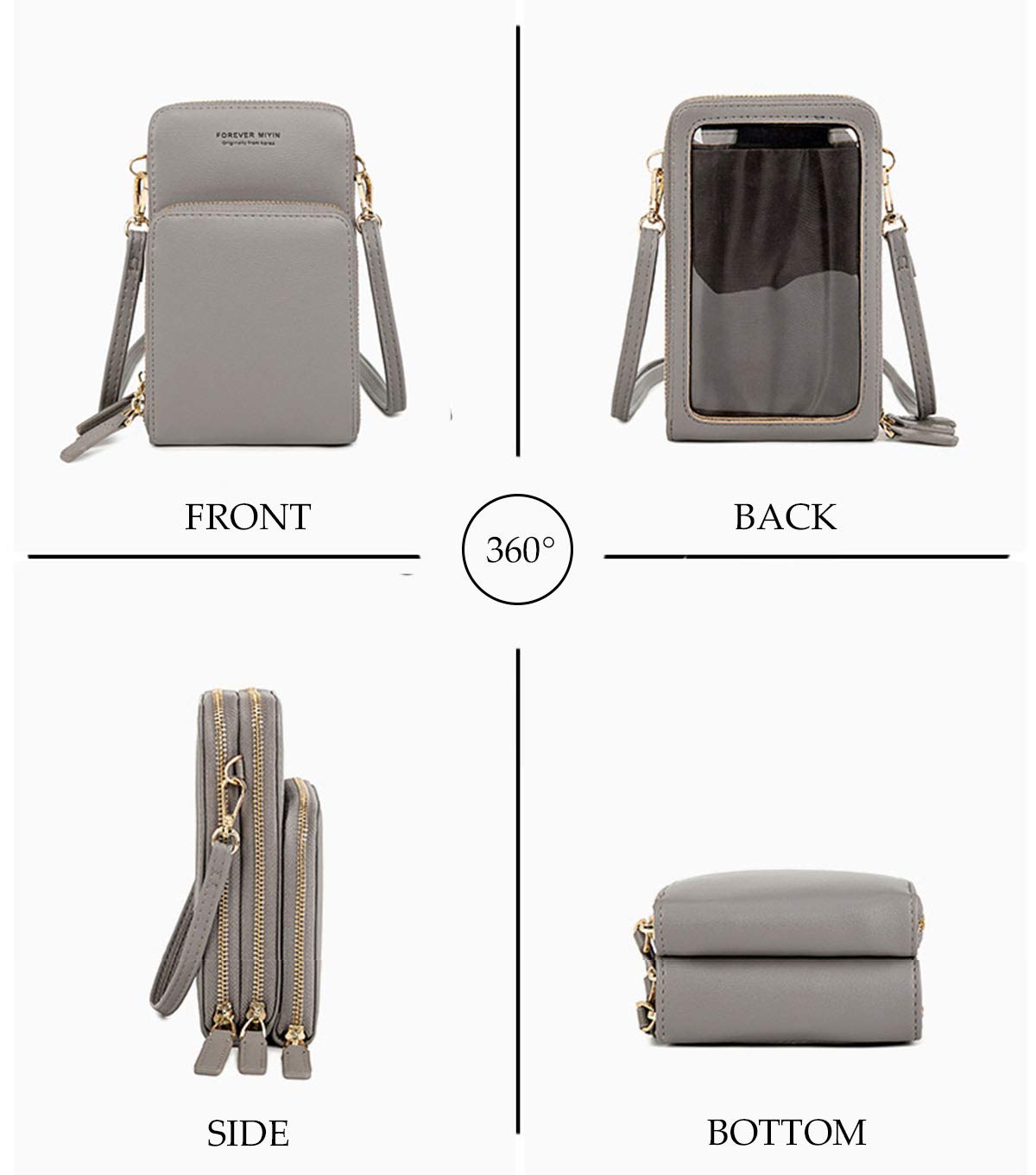Womens Touch Screen Crossbody Phone Bag, Small Shoulder Bag Cell Phone Wallet Purses and Handbags with Credit Card Slots